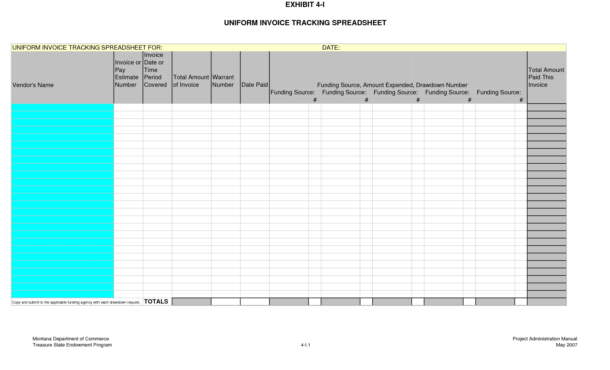 Invoice Tracking Spreadsheet Template Free