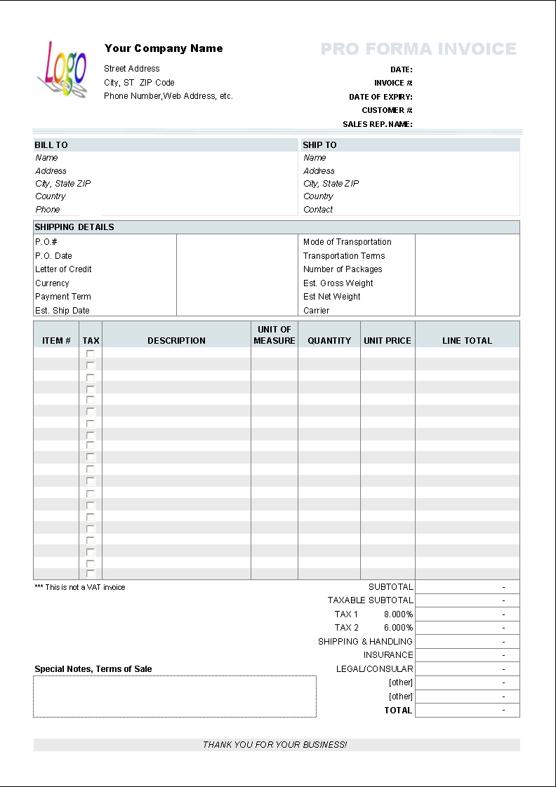 Proforma Invoice Template Uk Invoice Template Ideas