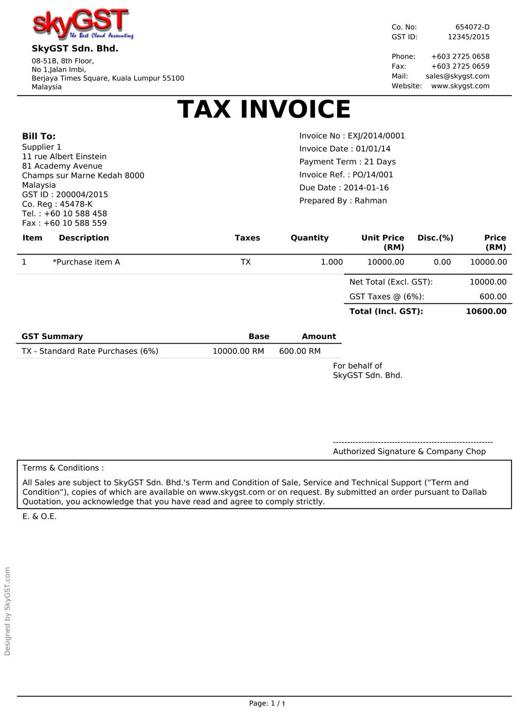 Format Of Tax Invoice Invoice Template Ideas