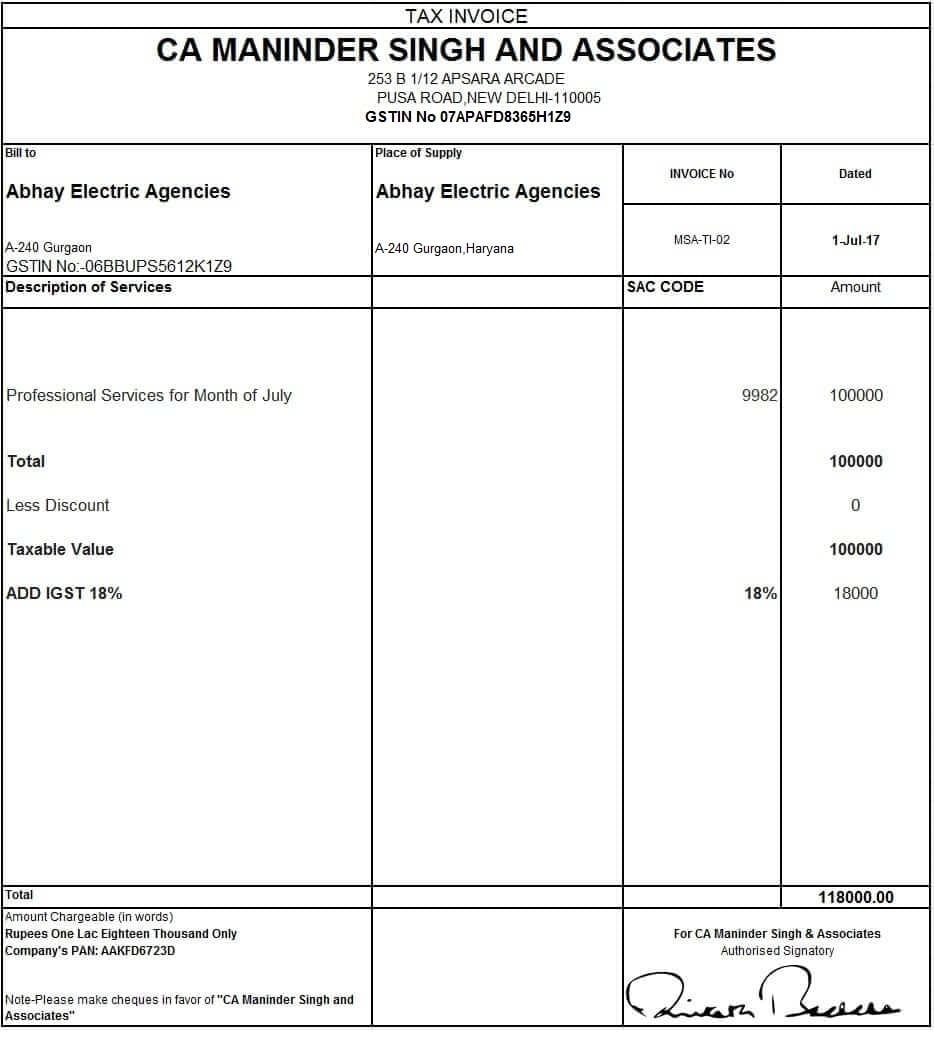 Format Of Gst Bill Invoice Template Ideas Format Of Gst Bill Invoice Template Ideas
