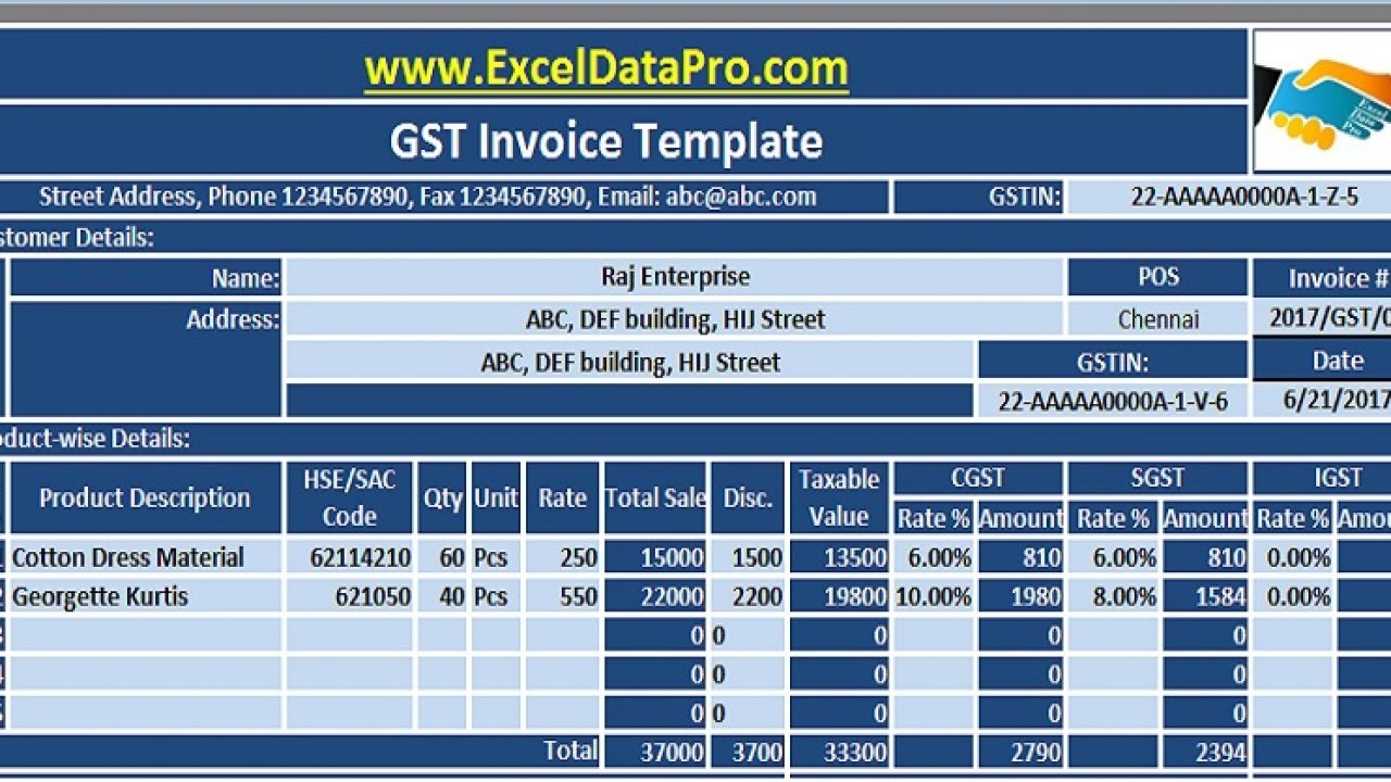 Real Gst Invoices India Grocery Store Images Invoice Template Ideas