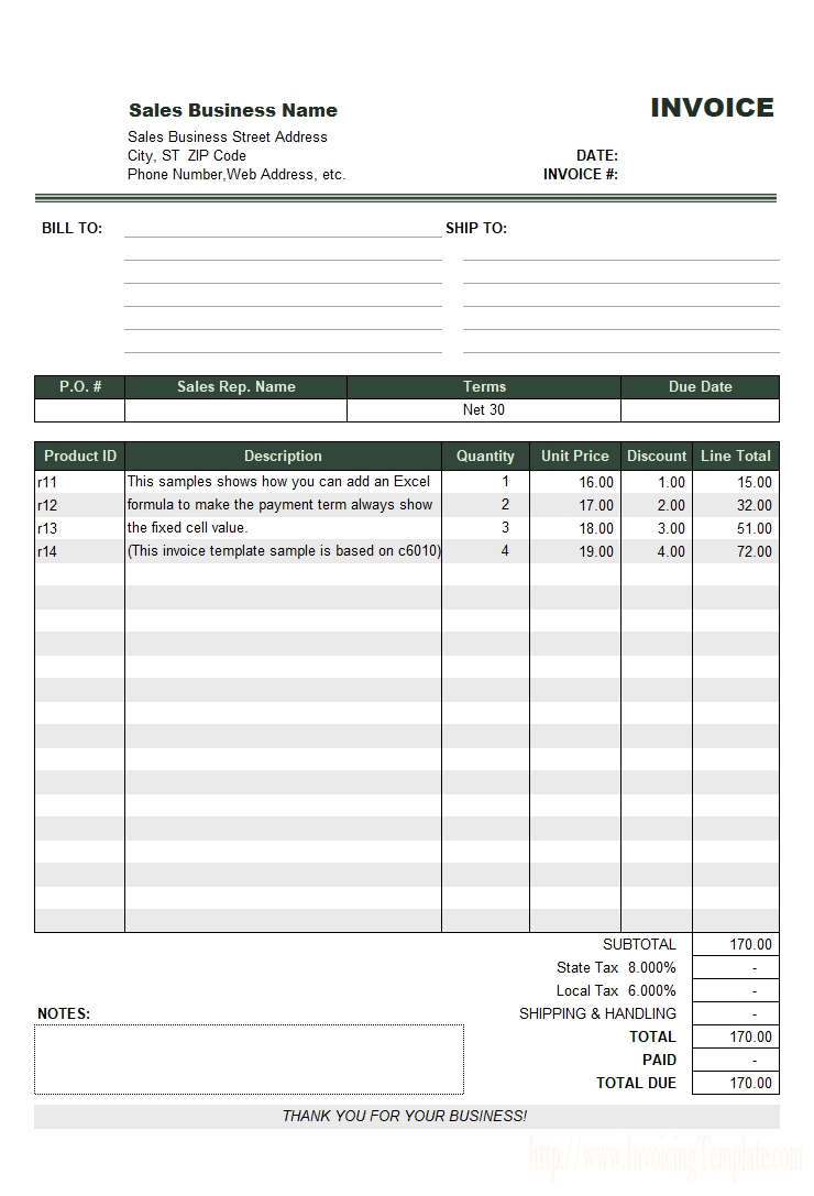 Proforma Invoice For Advance Payment Sample Invoice Template Ideas